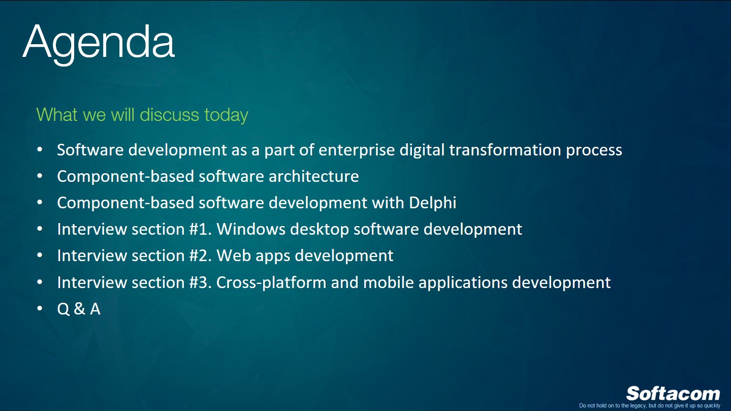Component-based software development in Delphi – SOFTACOM