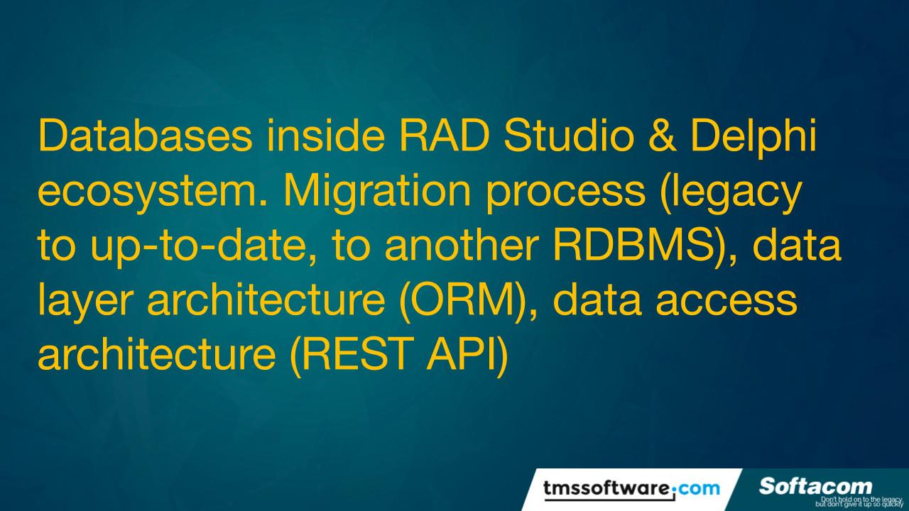Databases inside RAD Studio and Delphi ecosystem (Part 1) – SOFTACOM