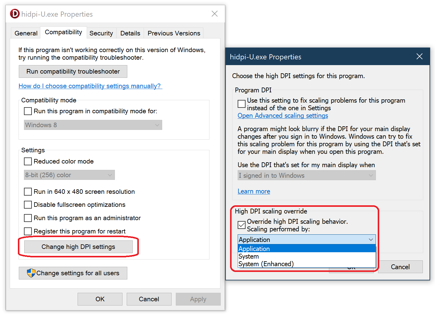 Setting High DPI displays awareness with windows application Manifest ...