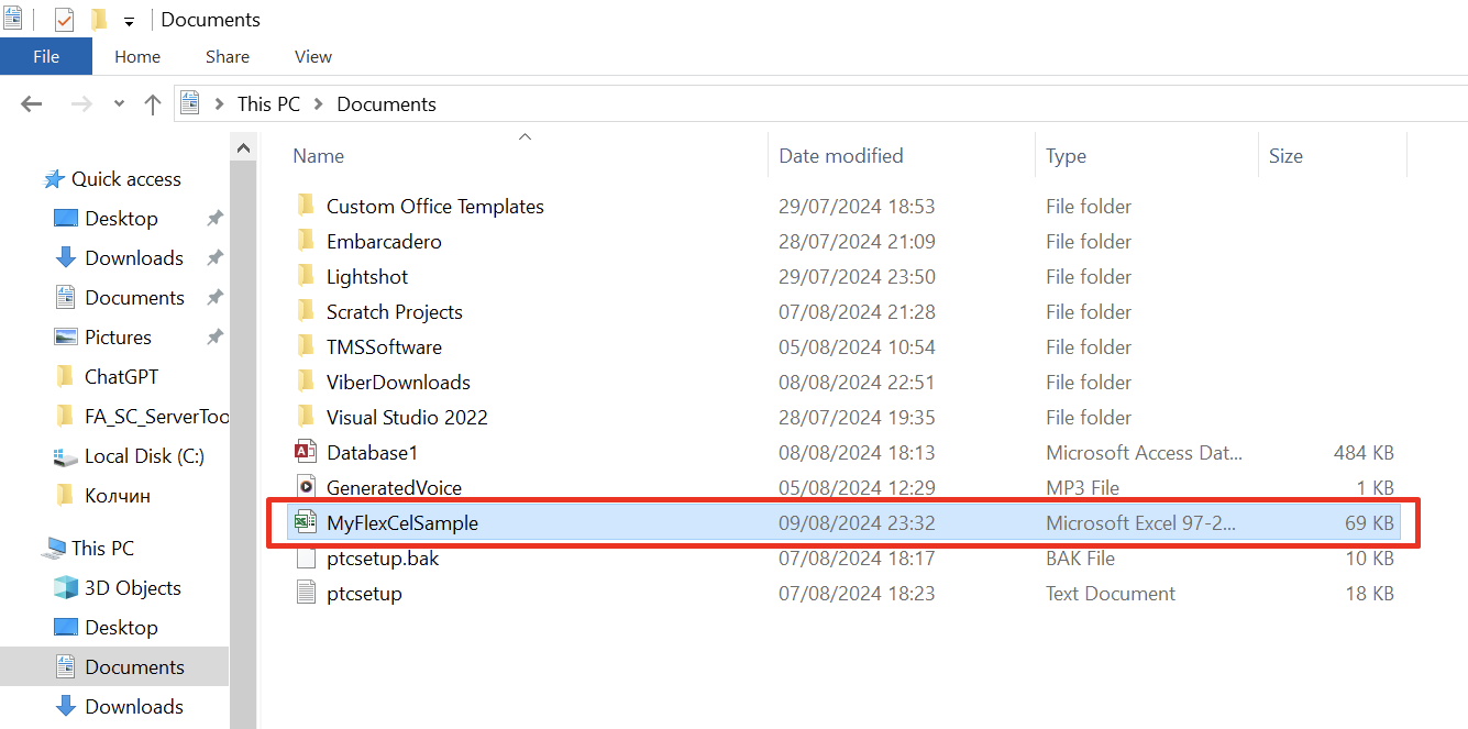 How to use FlexCel TMS library via Embarcadero Delphi FMX app
